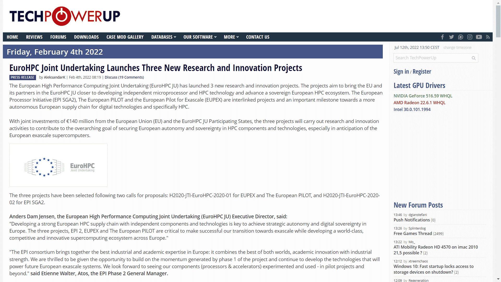 Eupex - EuroHPC Joint Undertaking Launches Three New Research and ...